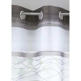 bonprix Transparente Gardine mit Querstreifen Druck (1er Pack), grau