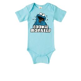 logoshirt Baby-Body 'Kr&uuml;melmonster' Jungen Gr&ouml;&szlig;e 86 blau / hellblau / wei&szlig;