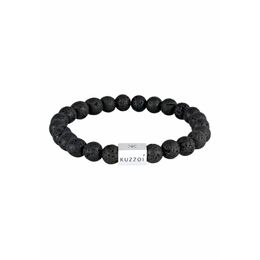 Kuzzoi Armband 'Geo' Herren Gr&ouml;&szlig;e 19 schwarz / silber