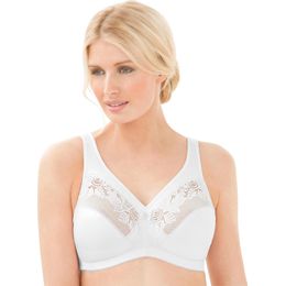 Glamorise Damen Minimizer-BH ohne B&uuml;gel mit Spitzeneinsatz wei&szlig; Gr&ouml;&szlig;e 110H