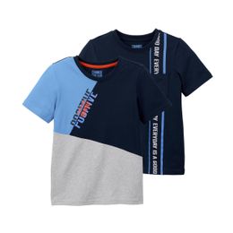 Tchibo - 2 T-Shirts - Jungen - Gr. 146/152 - dunkelblau