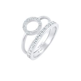 Elli Premium Ring Kreis, Kristall Ring Damen Gr&ouml;&szlig;e 58 silber