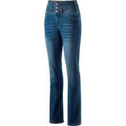 CR&Eacute;ATION L Damen 5-Pocket-Jeans mit dezent ausgestelltem Bein blue-stone-washed Gr&ouml;&szlig;e 19