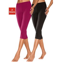 Damen Caprileggings 1x himbeere, 1x schwarz Gr&ouml;&szlig;e 44/46
