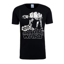 logoshirt T-Shirt mit coolem 'AT-AT'-Print Herren Gr&ouml;&szlig;e M schwarz