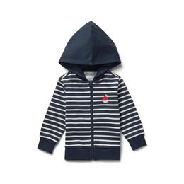 Tchibo - Kinder-Sweatjacke mit angerauter Innenseite - Kinder - Gr. 122/128 - wei&szlig;/gestreift