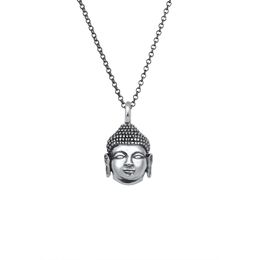 Kuzzoi Halskette Buddha Herren Gr&ouml;&szlig;e 60 schwarz / silber