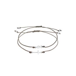 Elli Armband Fisch, Kreuz Damen Gr&ouml;&szlig;e 14 beige / silber