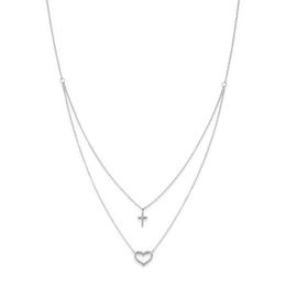 Firetti Kette 'Kreuz & Herz' Damen Gr&ouml;&szlig;e One Size silber