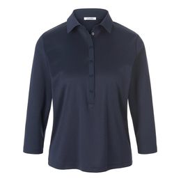 efixelle - Polo-Shirt mit 3/4-Arm, blau, Gr. 36 / S - Baumwolle