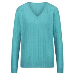 Peter Hahn - V-Pullover, t&uuml;rkis, Gr. 40 / M - Kaschmir