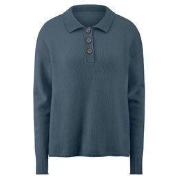 Peter Hahn - Polo-Pullover mit Kaschmir, blau, Gr. 36 / S - Schurwolle