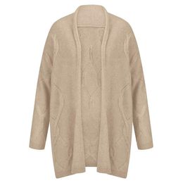 Peter Hahn - Long-Strickjacke, beige, Gr. 44 / L - Kaschmir