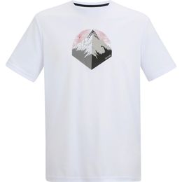Regatta Fingal Herren Funktionsshirt mit Grafikprint wei&szlig; M - Herrenshirts, -hemden & -pullover