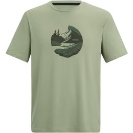 Regatta Fingal Stretch Herren Funktionsshirt mit Grafikdruck hellgr&uuml;n 4XL - Herrenshirts, -hemden & -pullover
