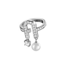 Furla Jewellery Ring Damen Gr&ouml;&szlig;e 54 silber / transparent / perlwei&szlig;