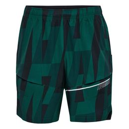 Hummel Sportshorts Herren Gr&ouml;&szlig;e L dunkelgr&uuml;n / schwarz / wei&szlig;