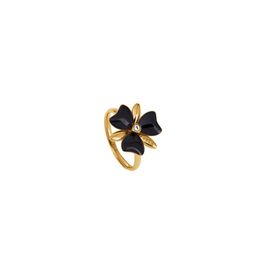Furla Jewellery Ring 'Flora' Damen Gr&ouml;&szlig;e 52 gold / schwarz