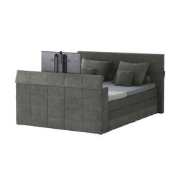 Primo TV-Boxspringbett mit motorischer TV-Halterung Dillon grau Ma&szlig;e (cm): B: 202 H: 123 &raquo; M&ouml;bel Kraft