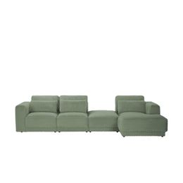 Twist Ecksofa in modernem Breitcord Torrino gr&uuml;n Ma&szlig;e (cm): B: 372 H: 95 T: 173.0 &raquo; M&ouml;bel Kraft