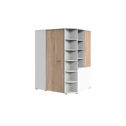 M&ouml;bel Kraft Eckschrank mit Faltt&uuml;ren wei&szlig; Ma&szlig;e (cm): B: 124 H: 199 T: 148.0 &raquo; M&ouml;bel Kraft