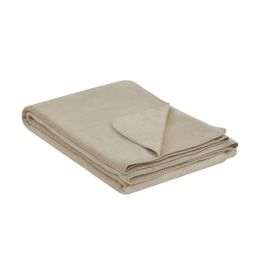 CS Schmal como Wohndecke Sophia Overlock beige Baumwollmischgewebe Ma&szlig;e (cm): B: 150 &raquo; M&ouml;bel Kraft
