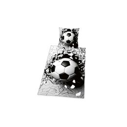 Herding Bettw&auml;sche-Set 3D Fu&szlig;ball mehrfarbig Ma&szlig;e (cm): B: 135 H: 1 &raquo; M&ouml;bel Kraft