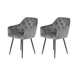 M&ouml;bel Kraft Polsterstuhl 2er-Set grau Ma&szlig;e (cm): B: 62 H: 81 &raquo; M&ouml;bel Kraft