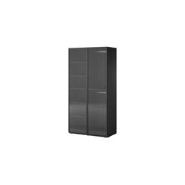 M&ouml;bel Kraft Dreht&uuml;renschrank mit Glast&uuml;ren schwarz Ma&szlig;e (cm): B: 101 H: 200 &raquo; M&ouml;bel Kraft