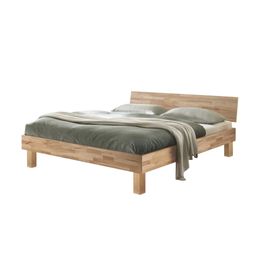 Hasena Massivholzbett Forti - holzfarben - Materialmix - 146 cm - 79 cm - M&ouml;bel Kraft