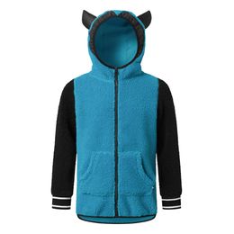 WeeDo Fleecejacke 'Monster' Jungen Gr&ouml;&szlig;e 116 blau / schwarz / wei&szlig;