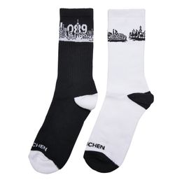 Mister Tee Socken 'Major City' Damen Gr&ouml;&szlig;e 47/50 schwarz / wei&szlig;