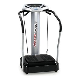 @tec Crazy Fit Massage Fitness Vibrationsplatte inkl. B&auml;nder Silber