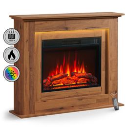 BALDERIA Elektrokamin Finn - Standkamin, Heizung 2000 W, dunkle Eiche