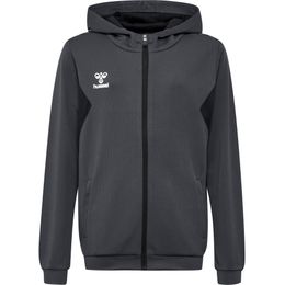 Hummel Sportsweatjacke 'Authentic Pl' Jungen Gr&ouml;&szlig;e 152 dunkelgrau / wei&szlig;
