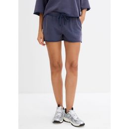 bonprix Sweat-Shorts aus weichem Baumwoll-Mix, blau, mit Baumwolle
