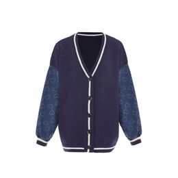 Sanika Strickjacke Damen Gr&ouml;&szlig;e M blau / marine / wei&szlig;