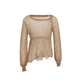 Swirly Pullover Damen Gr&ouml;&szlig;e XS/S hellbeige