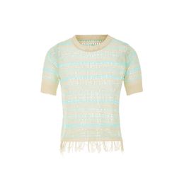 Mahisha Pullover Damen Gr&ouml;&szlig;e XS/S beige / t&uuml;rkis