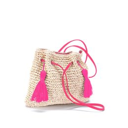 Lascana Strandtasche Damen Gr&ouml;&szlig;e One Size hellbeige / neonpink