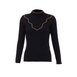 NALLY Pullover Damen Gr&ouml;&szlig;e XS/S hellbraun / schwarz