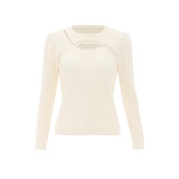 NAEMI Pullover Damen Gr&ouml;&szlig;e XS/S silber / wollwei&szlig;