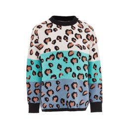 Ebeeza Pullover Damen Gr&ouml;&szlig;e M ecru / t&uuml;rkis / taubenblau / pueblo