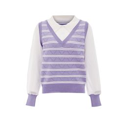 Caneva Pullover Damen Gr&ouml;&szlig;e XS/S lavendel / wei&szlig;