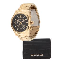 Michael Kors Set: Uhr und Etui 'LEXINGTON' Herren Gr&ouml;&szlig;e One Size gold / schwarz