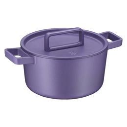 Br&auml;ter WMF "Flavour, Gusseisen Br&auml;ter Induktion, Schmortopf emailliert", lila (violett), H:17,5cm &Oslash;:24cm, T&ouml;pfe, Gusseisen-Kochgeschirr, Deckel mit Kondensationsnoppen
