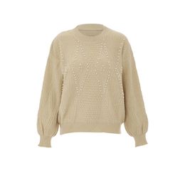 NALLY Pullover Damen Gr&ouml;&szlig;e M beige / perlwei&szlig;