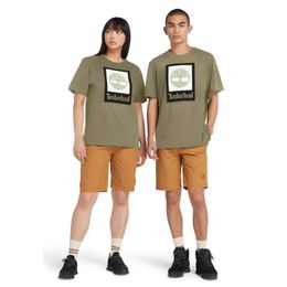 T-Shirt Timberland "STACK LOGO Colored Short Sleeve Tee", Herren, Gr. 3XL, leaf gr&uuml;n, Jersey, Obermaterial: 100% Baumwolle, Rundhals, Shirts T-Shirt, UNISEX