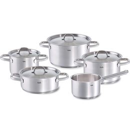 Topf-Set Fissler "Family Line", silber (edelstahlfarben), T&ouml;pfe, extra breiter Sch&uuml;ttrand