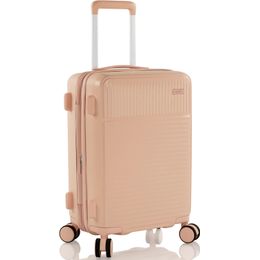 Hartschalen-Trolley Heys "Pastel, in verschiedenen Farben und Gr&ouml;&szlig;en", Herren, Gr. B/H/T: 35cm x 53cm x 23cm 42 l, beige (creme), Polycarbonat-Verbundwerkstoff, Koffer, Heys x Joachim Llambi Handgep&auml;ck-Koffer TSA Schloss Volumenerweiterung